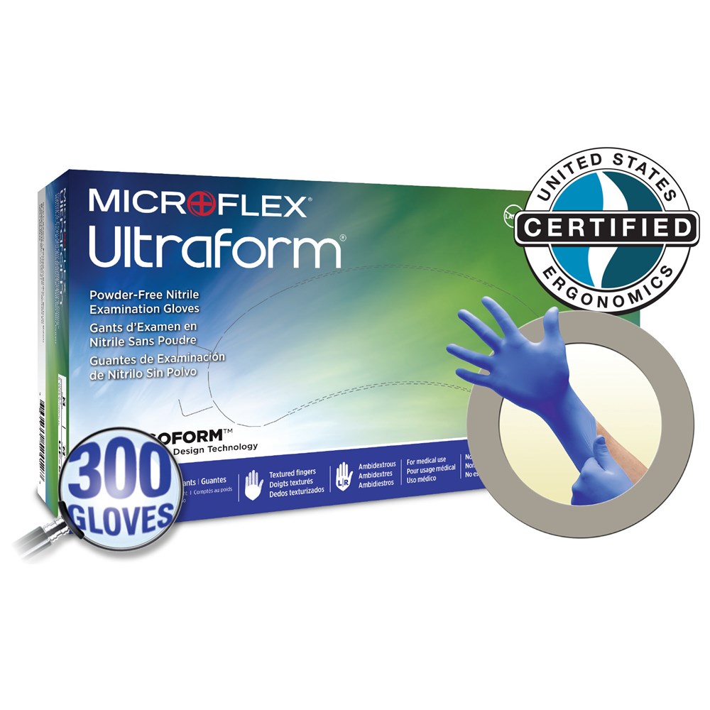 AN-UF524M - MICROFLEX Ultraform Medium Blue Box of 300 - Healthcare Xpress Australia